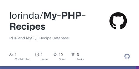 Github Lorindamy Php Recipes Php And Mysql Recipe Database