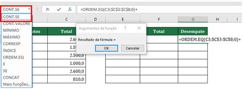 classificar gráfico do excel automaticamente usando fórmulas