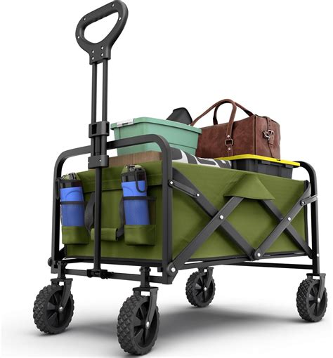 Collapsible Foldable Heavy Duty Utility Wagon Cart With Larger Capacity Perfect For Shopping