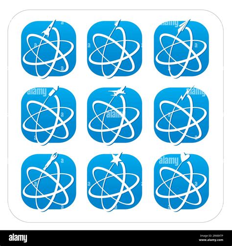 Atomic Symbols With Various Flying Elements Easy Edit File Stock