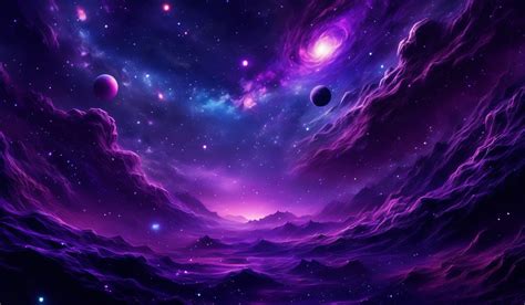 Dark Purple Galaxy Dreams Lush Cosmic Fantasy With Vibrant Stars And