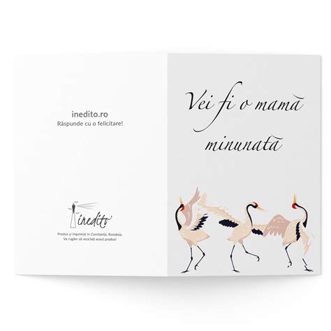 100 рециклирана картичка с плик висококачествена текстурирана хартия с щъркели за бременни