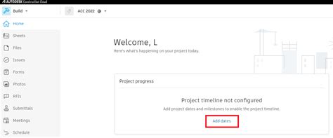Cannot Add Project Start And End Date In Acc