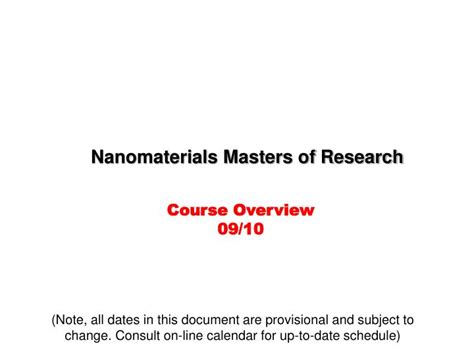 Ppt Nanomaterials Masters Of Research Powerpoint Presentation Free Download Id 3344001