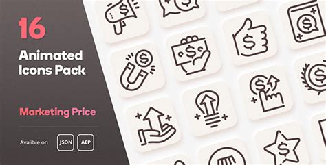 Marketing Price Animated Icons Pack Lottie Json Svg Codemarket