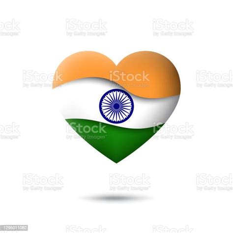 심장 모양의 인도 플래그 아이콘 바람에 손을 흔들며 인도의 추상 흔들기 플래그 인도 색 종이 컷 스타일 벡터 기호 아이콘 버튼 1월에 대한 스톡 벡터 아트 및 기타 이미지