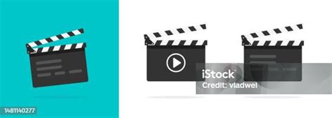 영화 필름 클래퍼 보드 클립 아트 이미지 벡터 아이콘 액션 시네 클래퍼 보드 평면 만화 그래픽 격리 영화 장면 제작 슬레이트 잘라 현대 디자인 이미지 0명에 대한 스톡 벡터