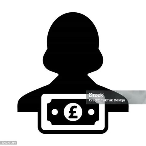 파운드 통화 돈 기호 평면 색 문양 그림에서 금융 비즈니스에 대 한 현금 아이콘 벡터 여성 사용자 사람 프로필 아바타 감독에 대한 스톡 벡터 아트 및 기타 이미지 Istock