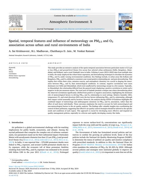 Pdf Spatial Temporal Features And Influence Of Meteorology On Pm25