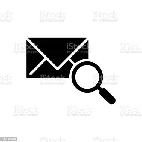흰색과 녹색 검은 색 배경에 격리 된 돋보기 아이콘봉투 메일을 설정합니다 벡터 일러스트 스톡 일러스트레이션 0명에 대한 스톡