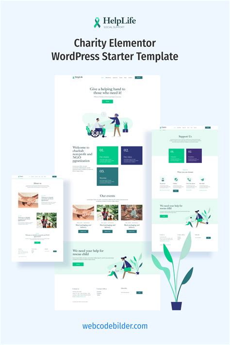 Helplife — Charity Elementor Wordpress Starter Template Website Design Tutorial Wordpress