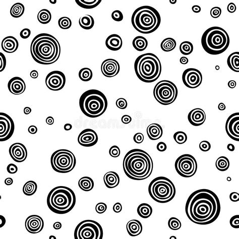 Seamless Stylish Hand Drawn Pattern Vector Illustration With Concentric Circles Stock Vector