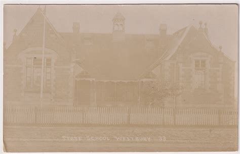 Ws1236 Tasmania · C1910 Real Photo Card Wview Of State School Westbury Numbered 33
