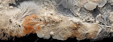 Premium Ai Image Closeup Of Mycelium Texture Intricate Fungal Threads