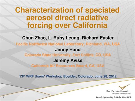 Ppt Characterization Of Speciated Aerosol Direct Radiative Forcing Over California Powerpoint