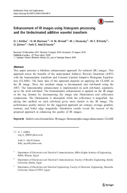 Pdf Enhancement Of Ir Images Using Histogram Processing And The