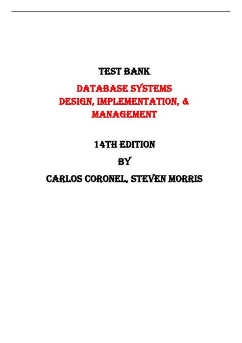 Database Systems Design Implementation Management 14th Edition By