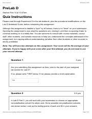 Quiz PreLab D Lab Instructions Solvent Selection Course Hero