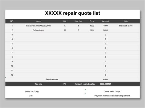 EXCEL Of Simple Grey Quotation Xlsx WPS Free Templates