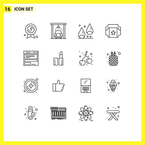 Editable Vector Line Pack Of 16 Simple Outlines Of Code Browser Chestnut File Film Editable