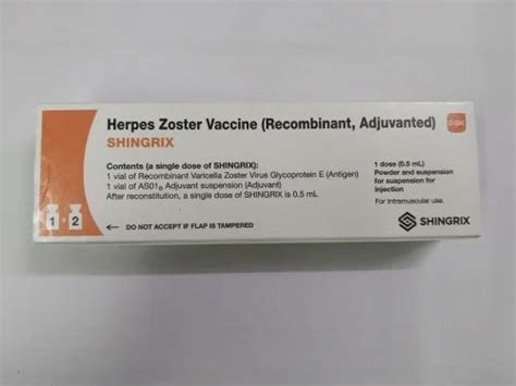 Shingrix Vaccine Herpes Zoster Shingles Vaccine Packaging Size 1 Dose X 0 5 Ml At ₹ 8800 Box