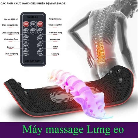 Máy Massage Lưng Eo Máy Mát Xa Lưng Hỗ Trợ Cột Sống Thoát Vị Đĩa Đệm Massage Nhiệt Độ Khí