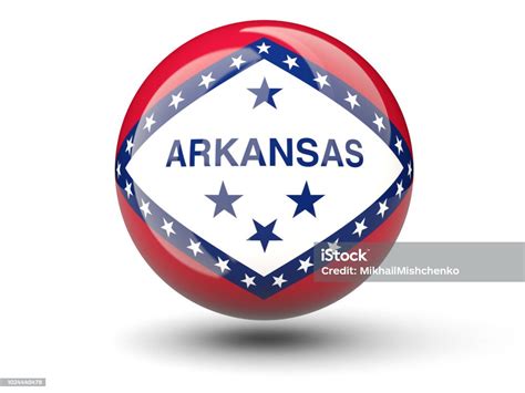 아칸소의 국기와 3d 공 아이콘입니다 미국 로컬 플래그 0명에 대한 스톡 사진 및 기타 이미지 0명 국기 기 Istock