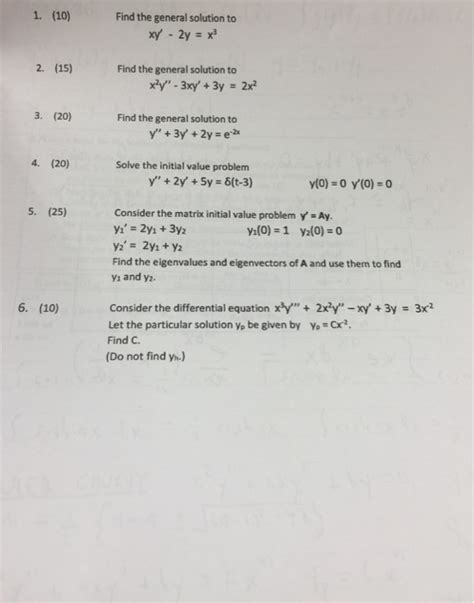 Solved Find The General Solution To Xy 2y X3 Find The