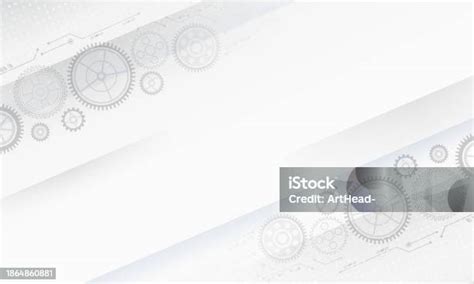 프레젠테이션을 위해 회색 배경에 기어로 구성된 메커니즘 과학 실험 프레젠테이션을 위한 톱니바퀴 미래 지향적인 하이테크 개념 비즈니스 및 산업 인터넷 배너 기어 기계 부분에