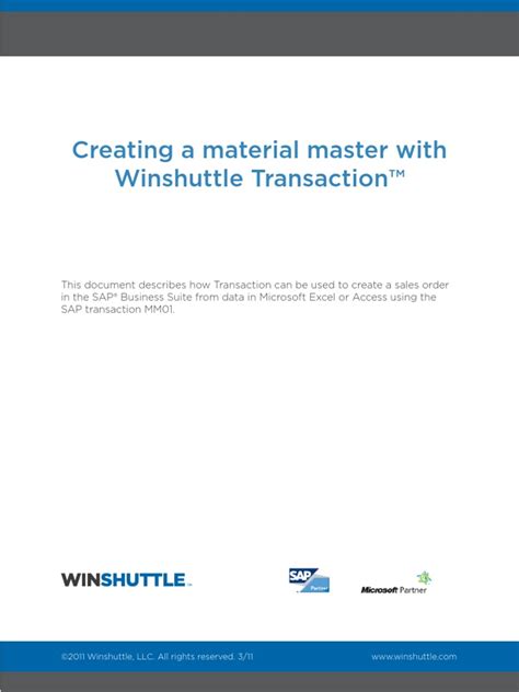 Winshuttle Mm01 Stepbystepguide Pdf Microsoft Excel Sap Se