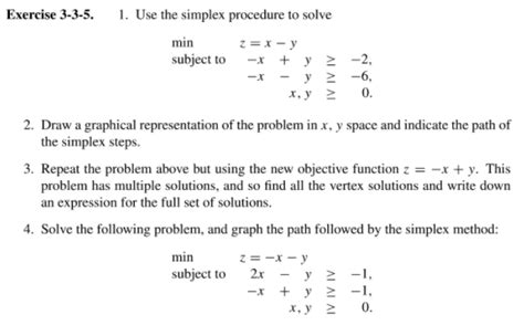 Solved Exercise Use The Simplex Procedure To Solve Chegg Com