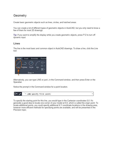 Autocad Geometry Notes Pdf Length Cartesian Coordinate System