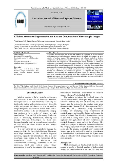 Efficient Automated Segmentation And Lossless Compression Of Fluoroscopic Images