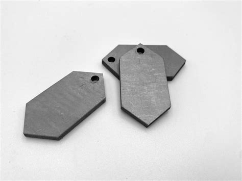 Oblong Titanium Hexagons 3 4 X 1 1 2 X 8 Gauge W Holes Qty 5