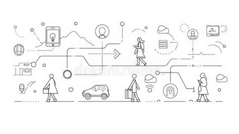 Modern Technology And Digital Life An Illustration Representing The Interconnectedness Of