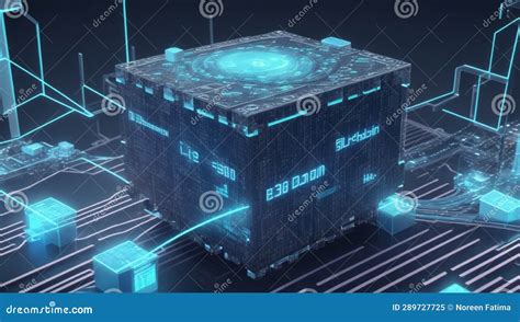 Blockchain Concept Big Data Binary Code Futuristic Information