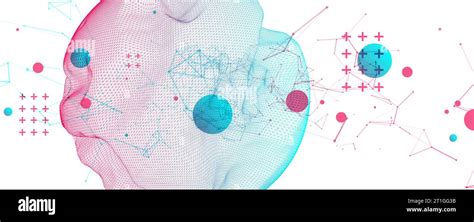 Abstract Sphere Background With Plexus Effect 3d Surface Stock Vector