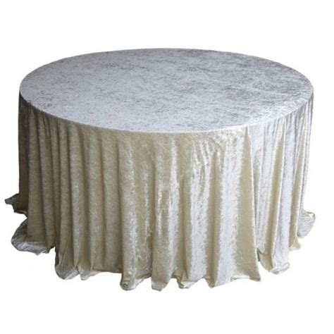 Crushed Velvet Table Cloth Ivory Table Linens From Chair Cover Depot