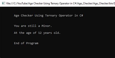 Free Programming Source Codes And Computer Programming Tutorials Age Checking Using Ternary