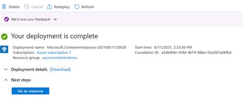 deploying azure container instances for sql server 2019