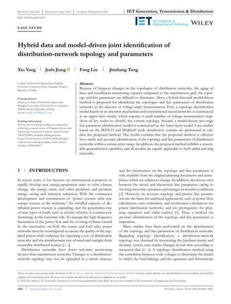 pdf hybrid data and model‐driven joint identification of distribution
