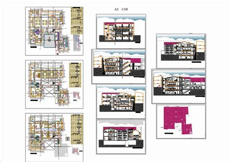 Technical File For The Construction Of Offices In Dwg Cad Library