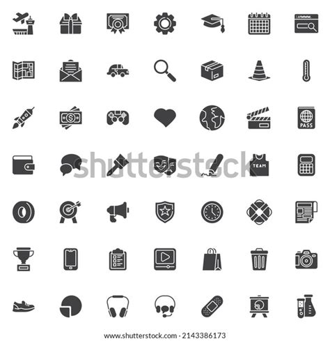 Basic Ui Vector Icons Set Modern Stock Vector Royalty Free 2143386173 Shutterstock