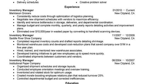 Sample Resume For Inventory Manager Best Inventory Manager Resume Example Livecareer