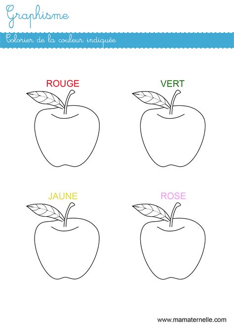 Graphisme Colorier De La Couleur Indiquée Ma Maternelle