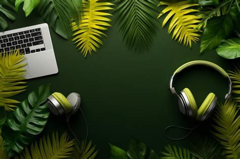Premium Ai Image Tropical Oasis Unleash Your Creativity In A Vibrant Workspace