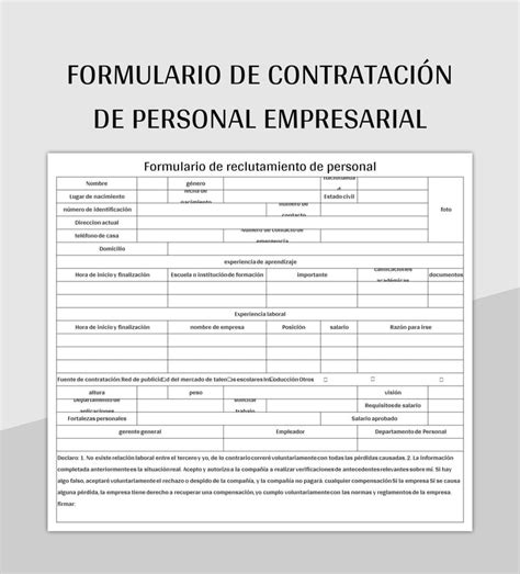 Plantillas Contratación De Personal Para Excel Gratis Y Hojas De
