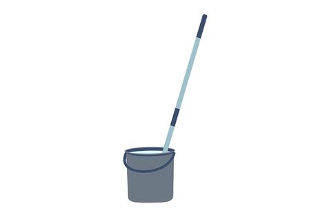 Mop With Bucket Semi Flat Object Masterbundles