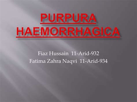 Purpura Haemorrhagica Pptx