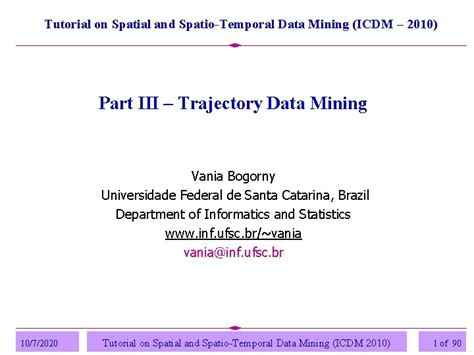 Tutorial On Spatial And SpatioTemporal Data Mining ICDM